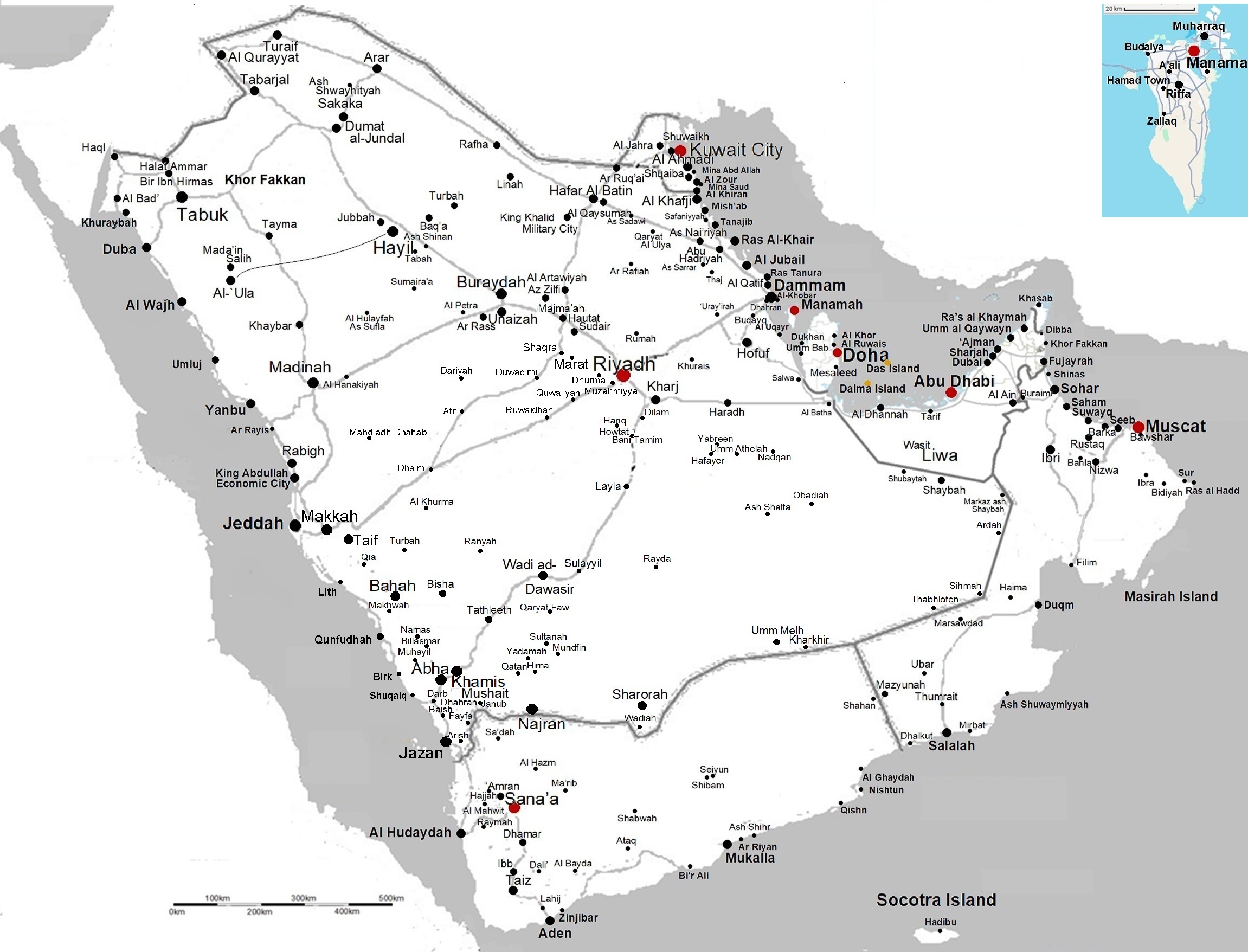 56.1 Settlements of 7 Arabian Peninsula Countries – Desert peninsula